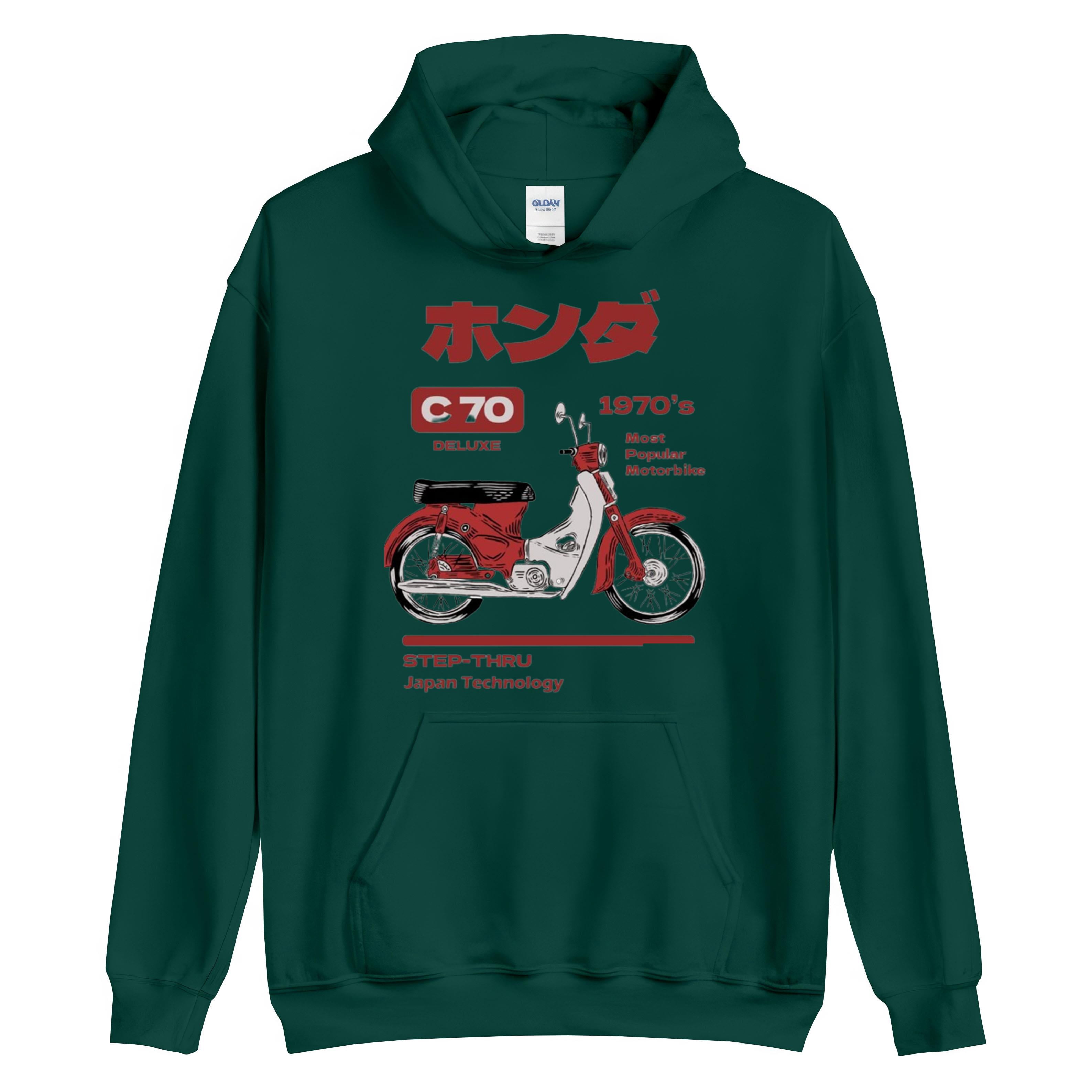 Retro Step-Thru Motorcycle Shirt, Old School Two-Wheeler Art -C ...