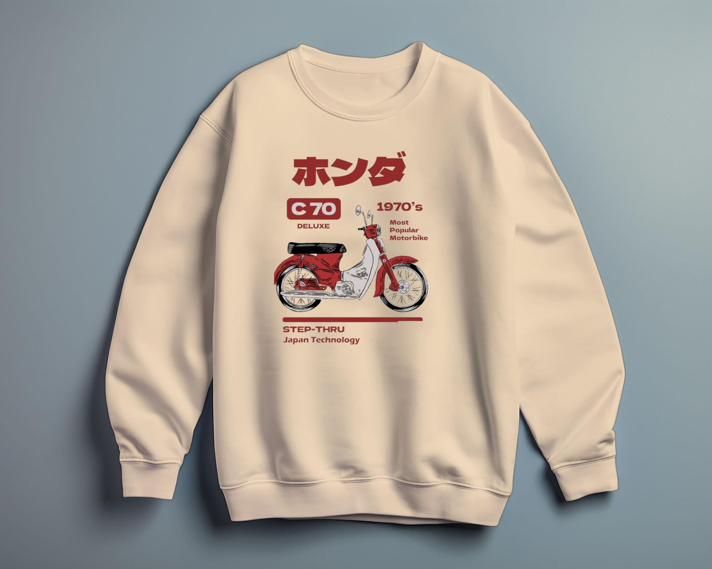 Retro Step-Thru Motorcycle Shirt, Old School Two-Wheeler Art -C ...