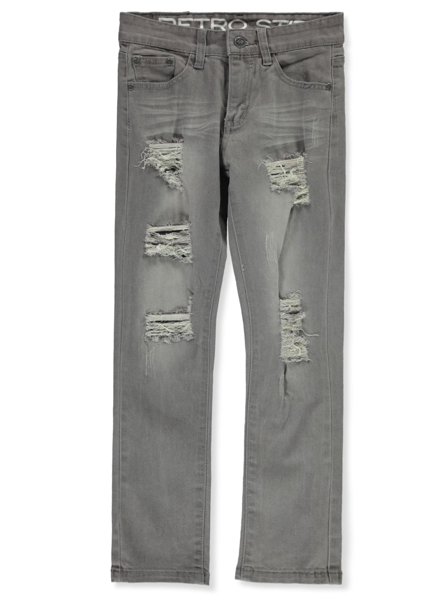 Retro Stitch Boys' Rip Jeans Color: gray Size: 10 - Walmart.com