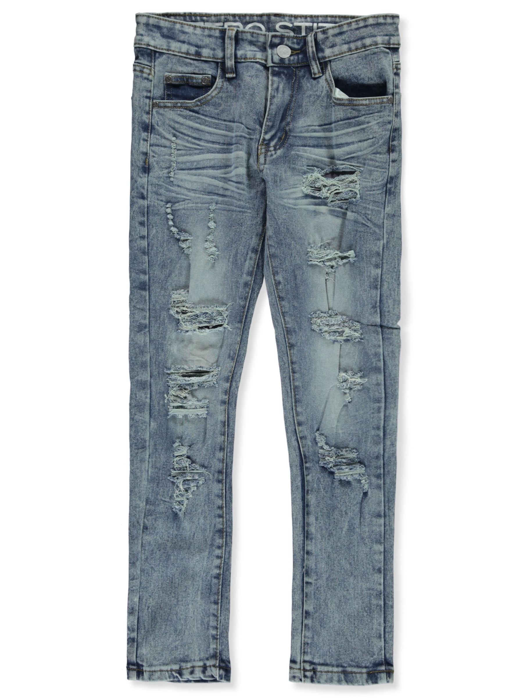 Retro Stitch Boys' Rip Jeans Color: medium blue Size: 18 - Walmart.com