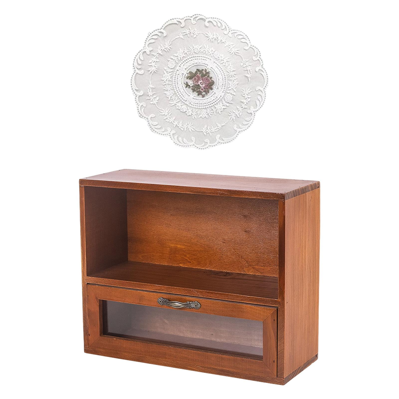 Retro Storage Cabinet Storage Shelf Showcase, Small Tabletop Desk ...