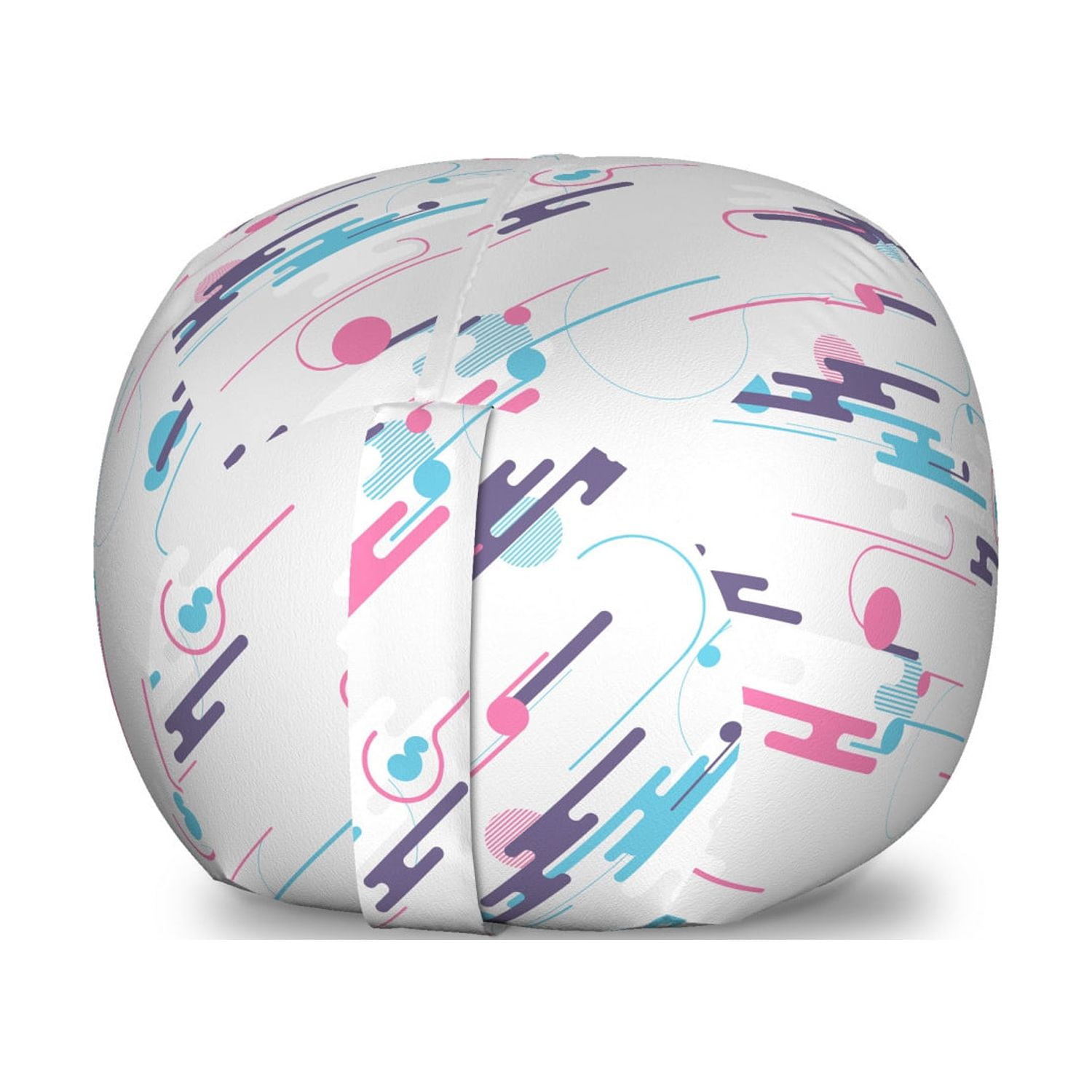 Retro Storage Toy Bag Chair, Eighties Style Abstract Futuristic Shapes ...