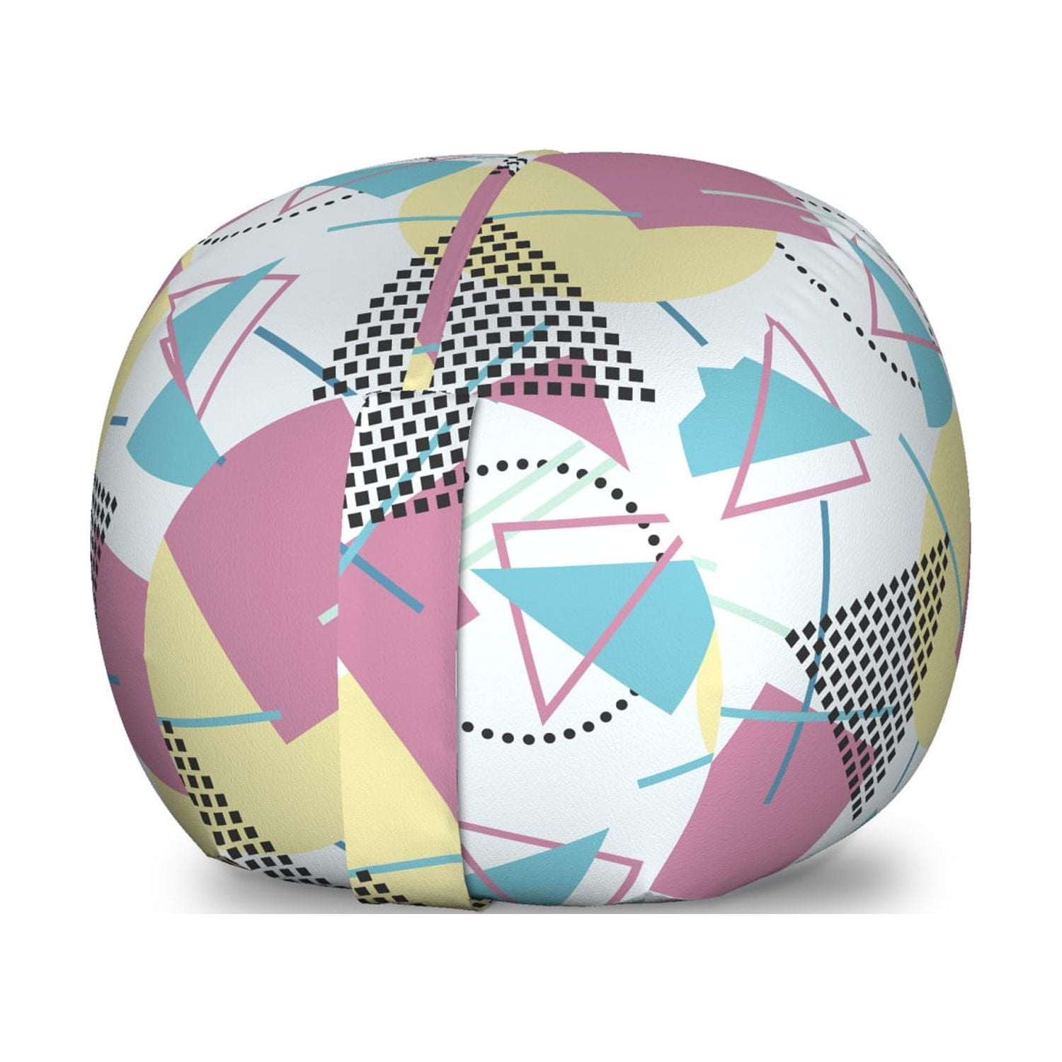 Retro Storage Toy Bag Chair, Pastel Colored Funky Geometrical Shapes ...