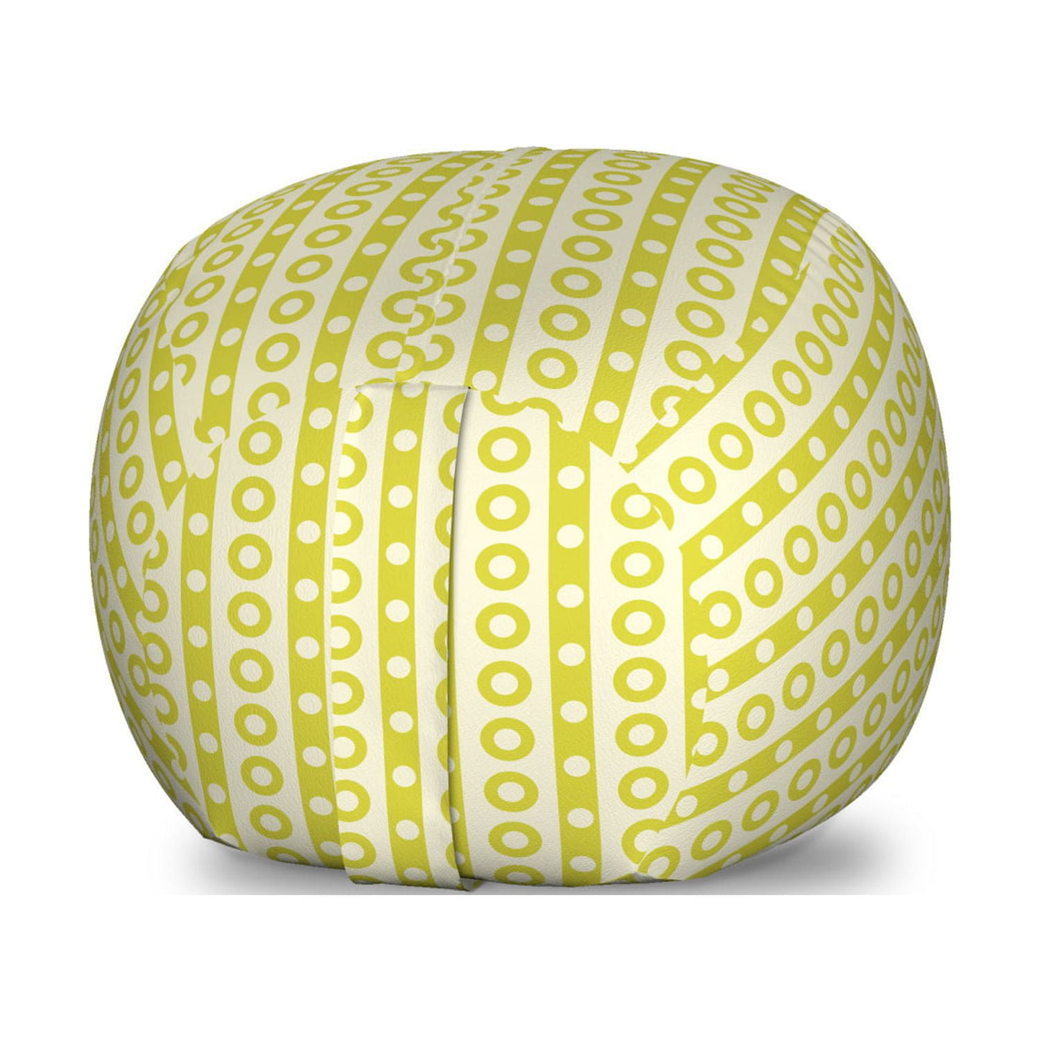 Retro Storage Toy Bag Chair, Vertical Stripes with Polka Dots and Circles Geometric Symmetric ...