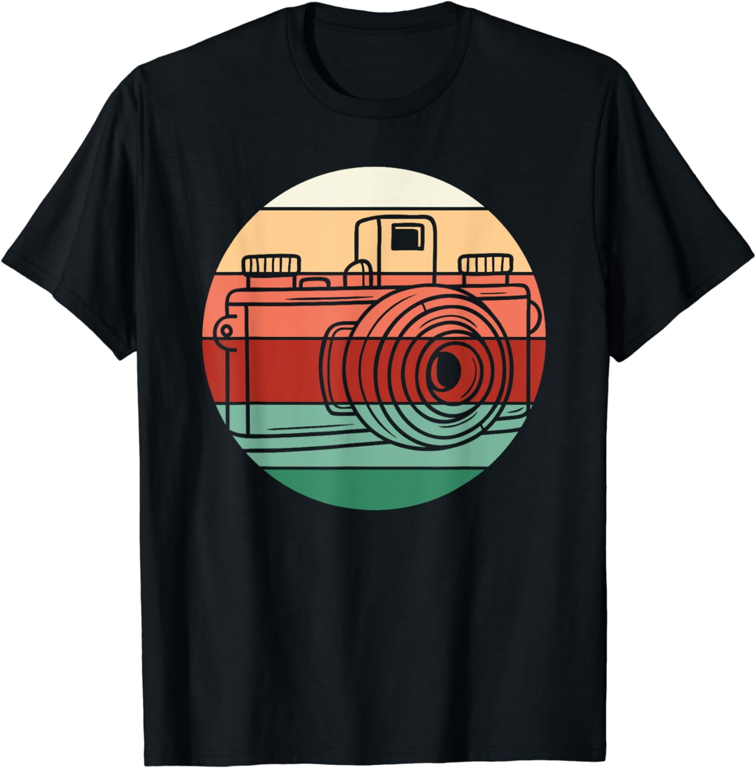 Retro Stripes Camera Photographer 80s Photography T-Shirt - Walmart.com