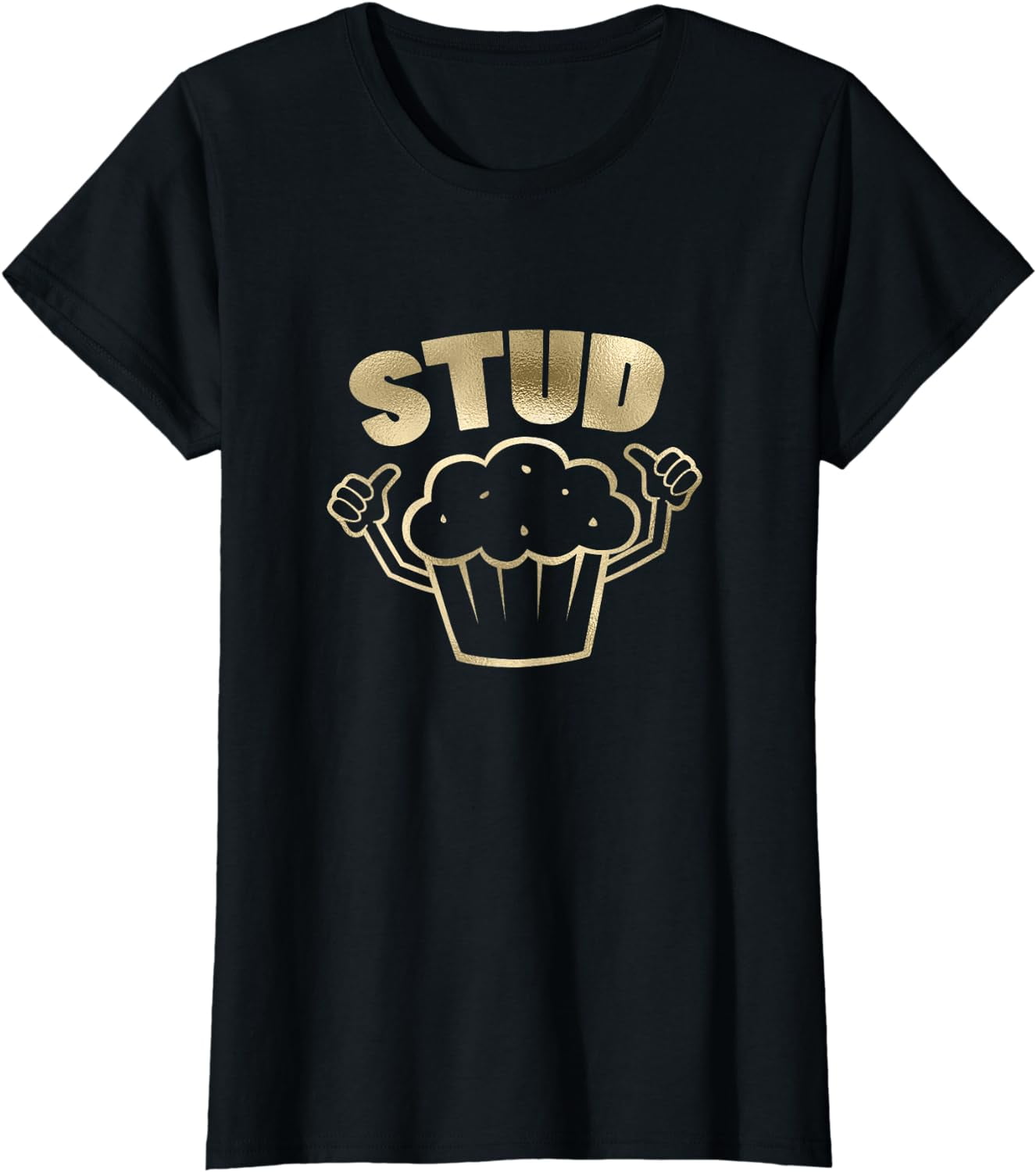Retro Stud Muffin Thumbs Up Cartoon Graphic Costume Glam T-Shirt ...