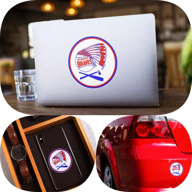 Retro Style 1960'S Milwaukee Braves Sticker Phone Decal Water Bottle ...