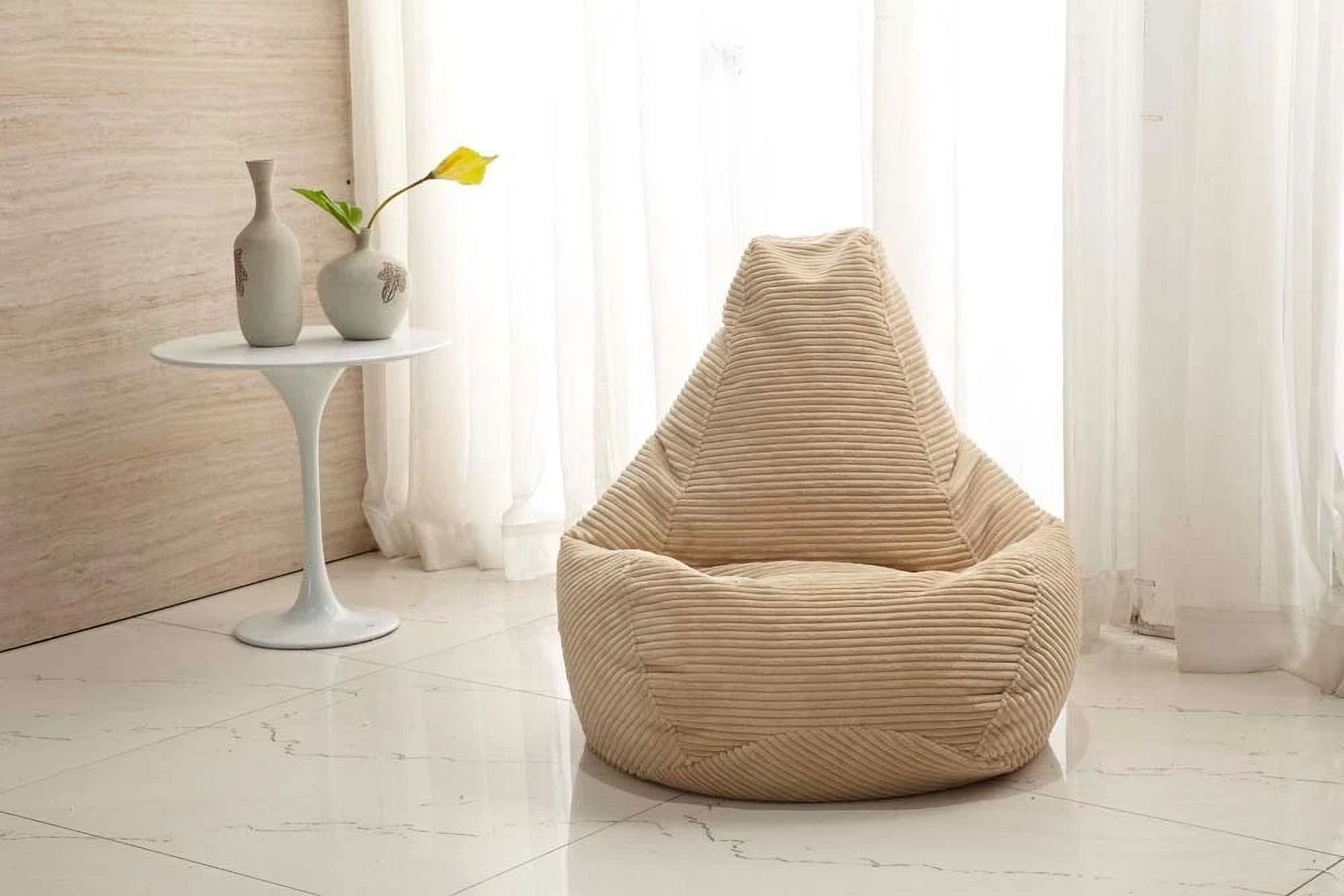 Retro Style Adult Bean Bag Chair with Polystyrene Beads Fillings, Soft ...
