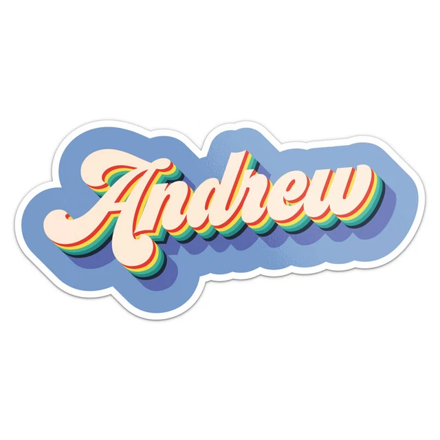 Retro Style Andrew Male Sticker Phone Decal Water Bottle Stickers Car ...