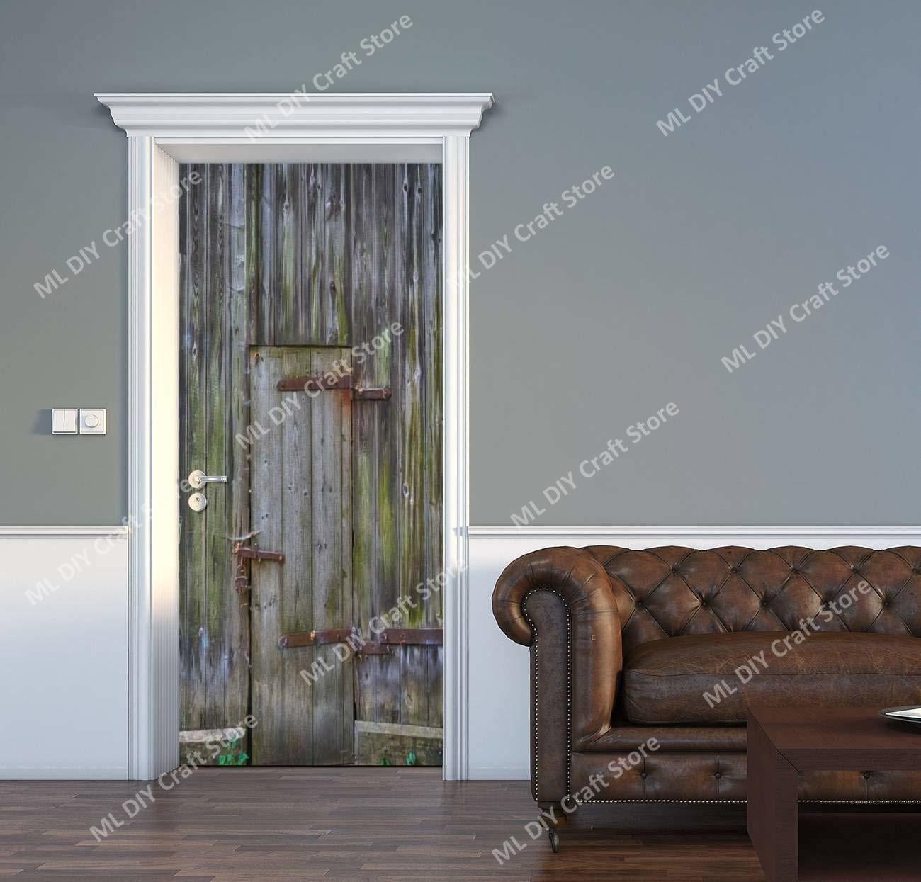 Retro Style Antique Vault Door Metal Door PVC Door Stickers Removable ...