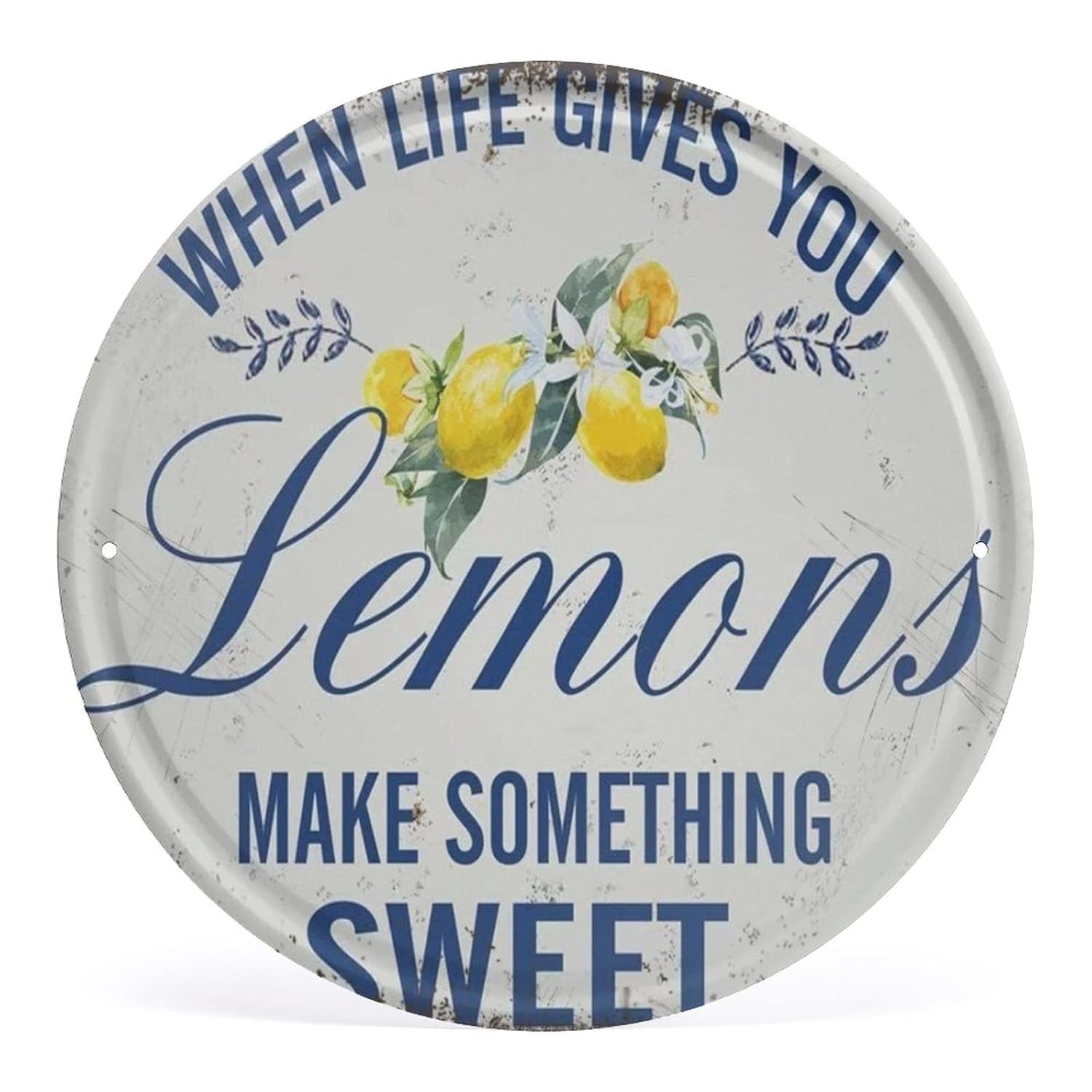 Retro Style for Bar Decor Invite Lady Lemon Round Tin signs Baby Shower ...