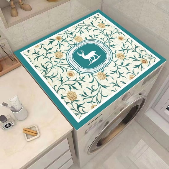 Retro-Style Blue Flower Washing Machine Dust Cover - 50x60cm Waterproof ...