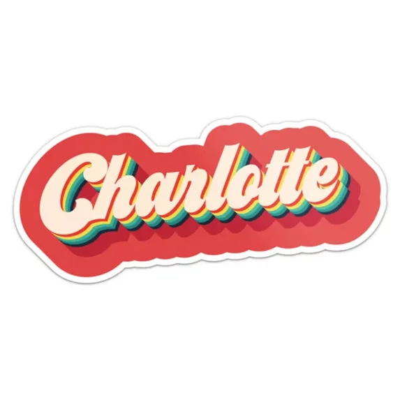 Retro Style Charlotte Female Sticker Phone Decal Water Bottle Stickers ...