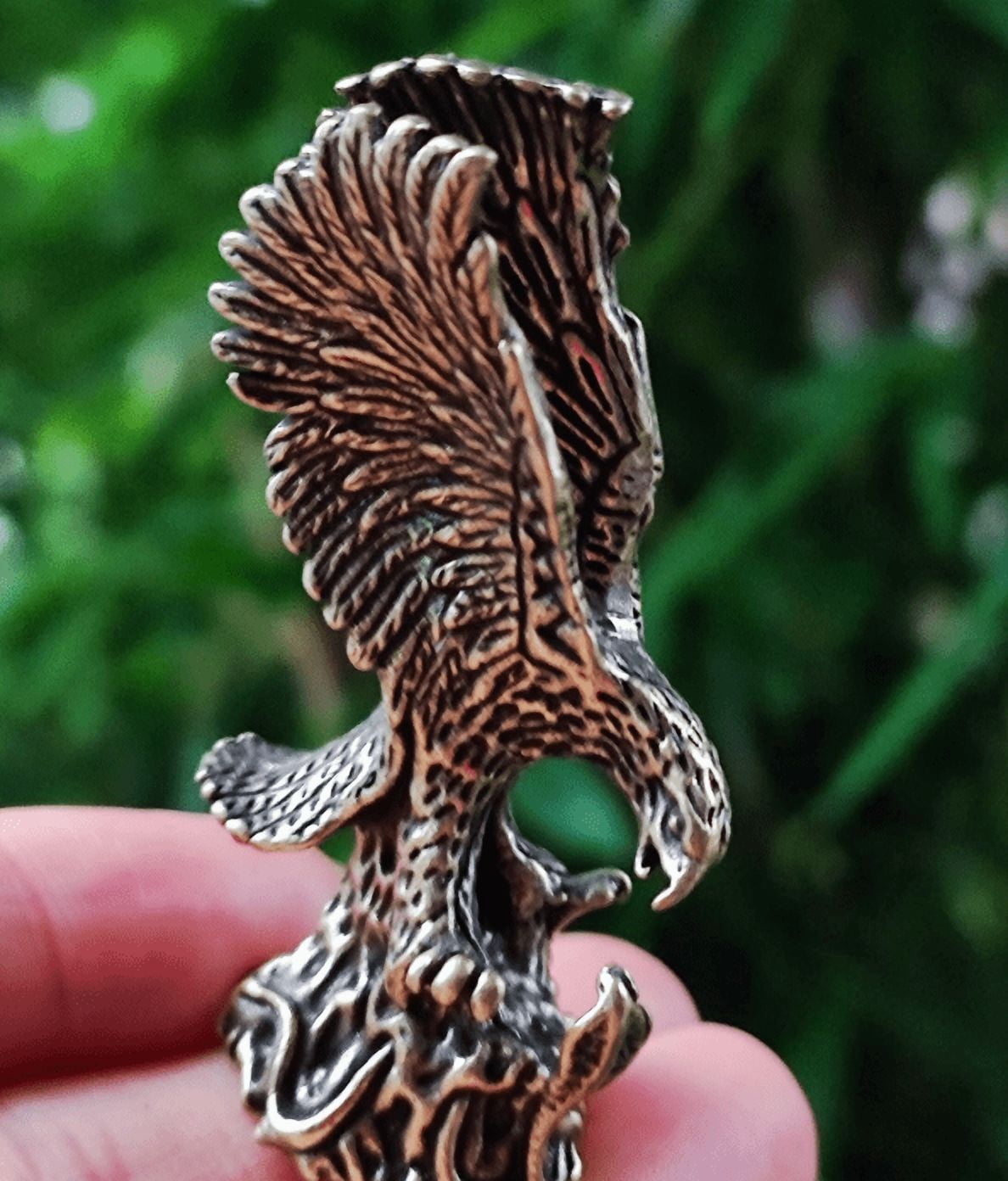 Retro Style Copper art Ferocious Eagle preying on cobra statue,Wild ...