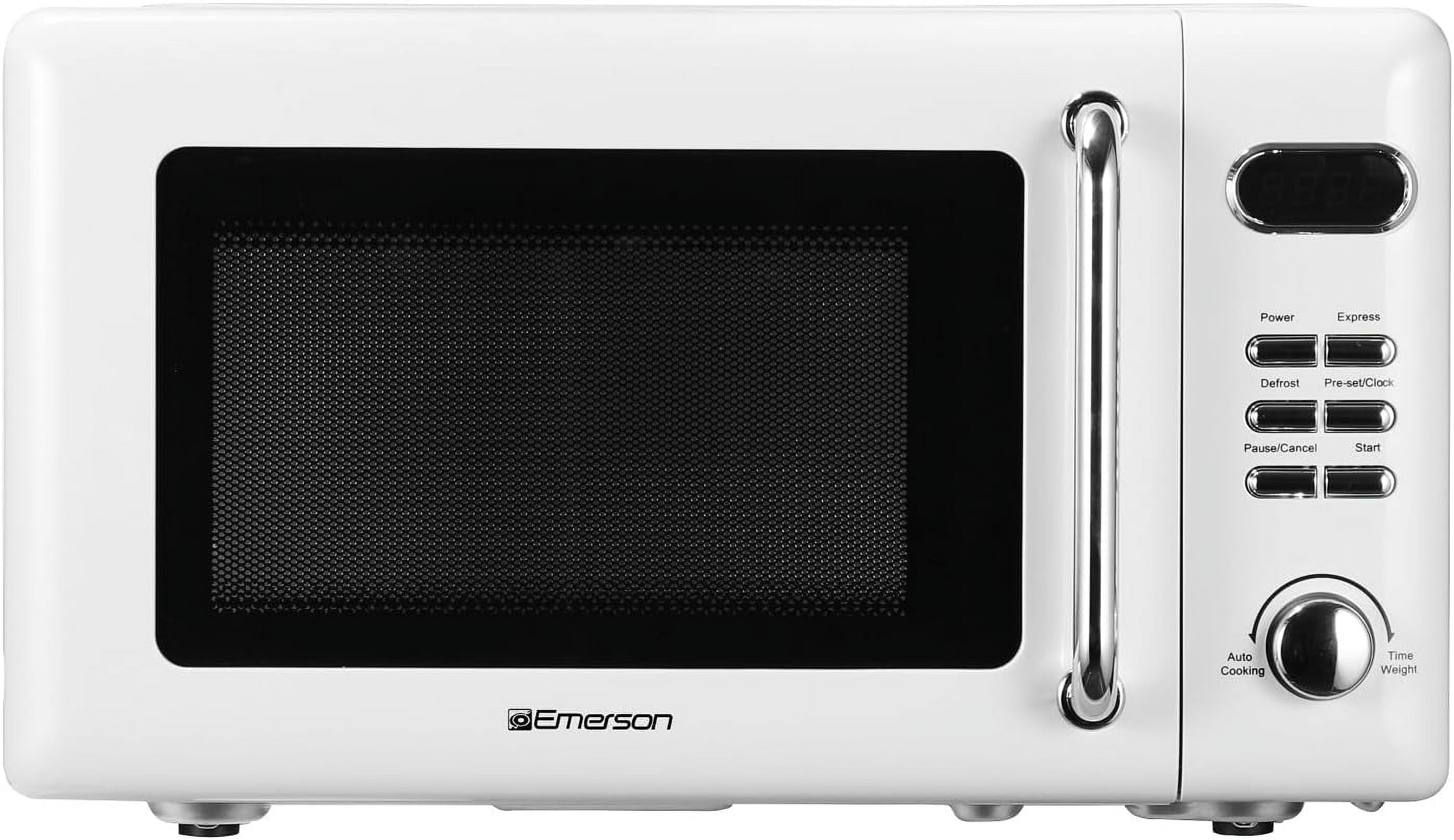 Retro Style Countertop Microwave 700W - Push Button, 5 Power Levels ...
