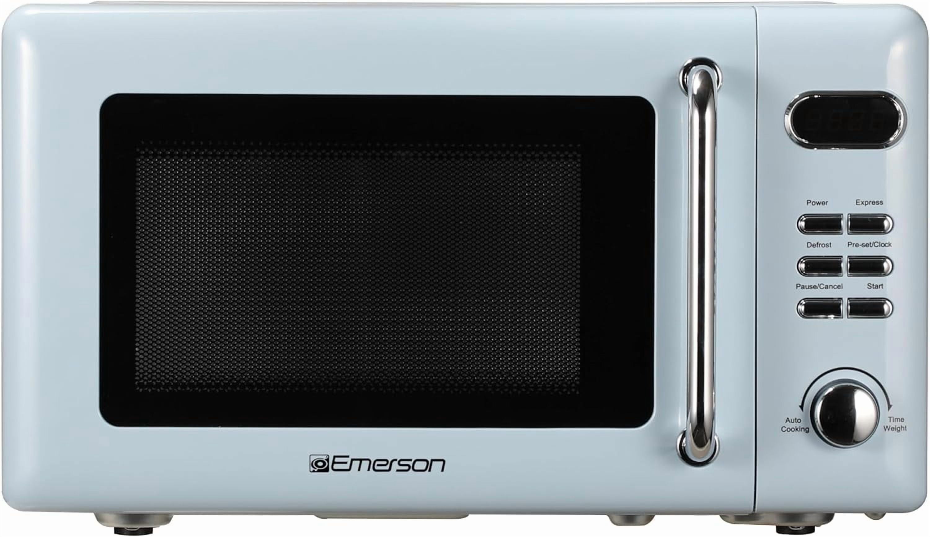 Retro Style Countertop Microwave 700W - Push Button, 5 Power Levels ...