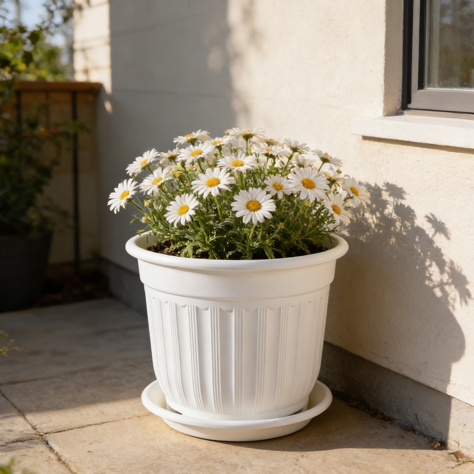 Retro-Style Faux-Ceramic Planter | Breathable Rhizome Pot for Indoor ...