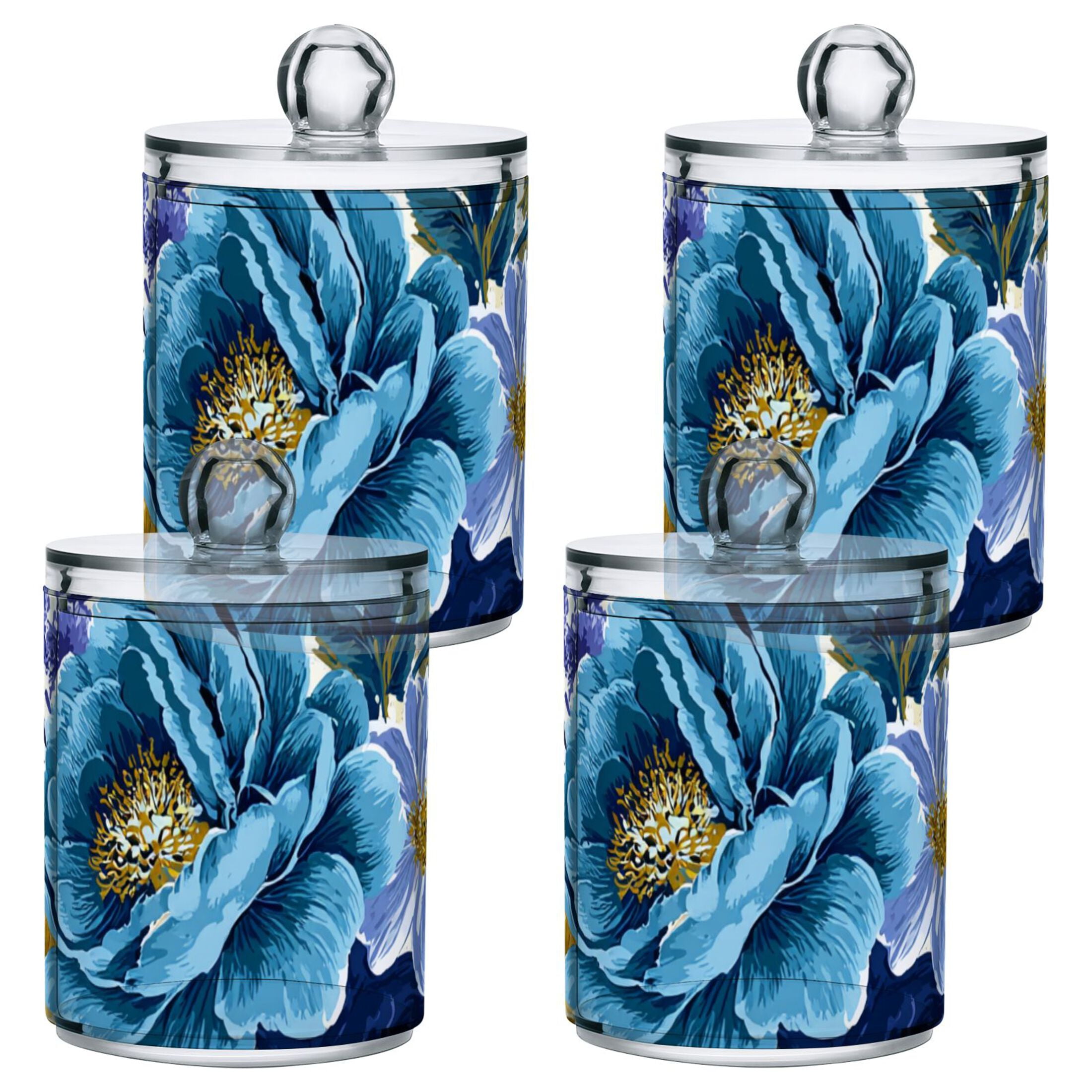Retro Style Flower Painting with Multiple Color Translucent Plastic ...