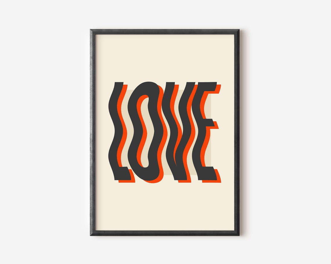 Retro Style Grey And Beige Quote Poster Print, Modern Gallery Wall Art ...