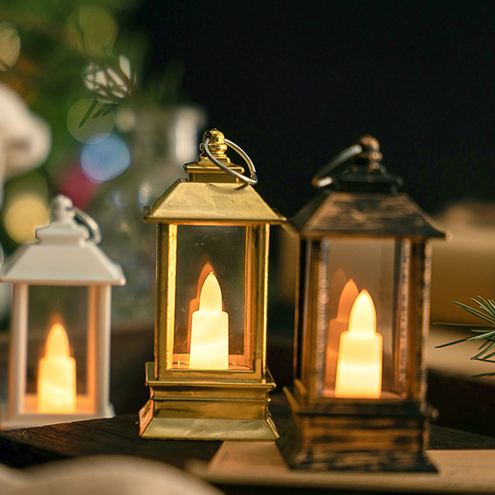 Retro Style Hanging Lantern - Energy-Saving Glare-Free Flickering LED ...
