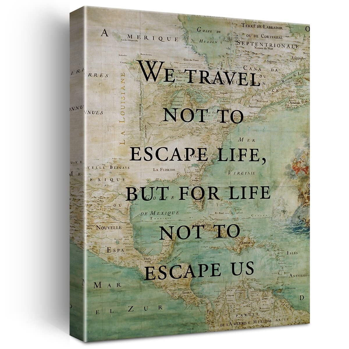 Retro Style Inspirational Travel Quote Print Canvas Wall Art Home ...