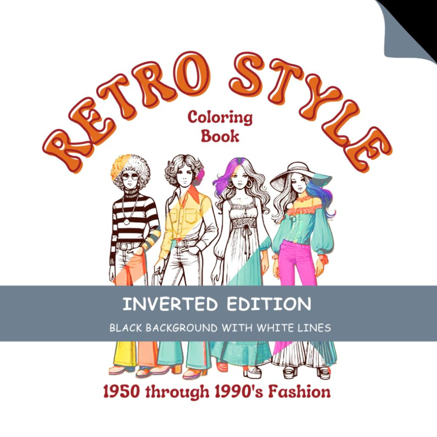 Retro Style Inverted Coloring Book (Retro Memories Coloring Books ...