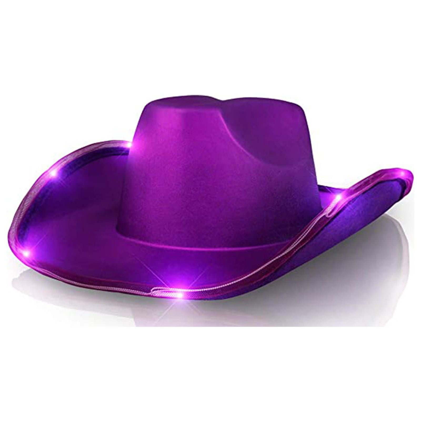 Retro Style Light Up LED Light Brim Hat Jazz Top Hat Western Cowboy Hat Unisex - Walmart.com