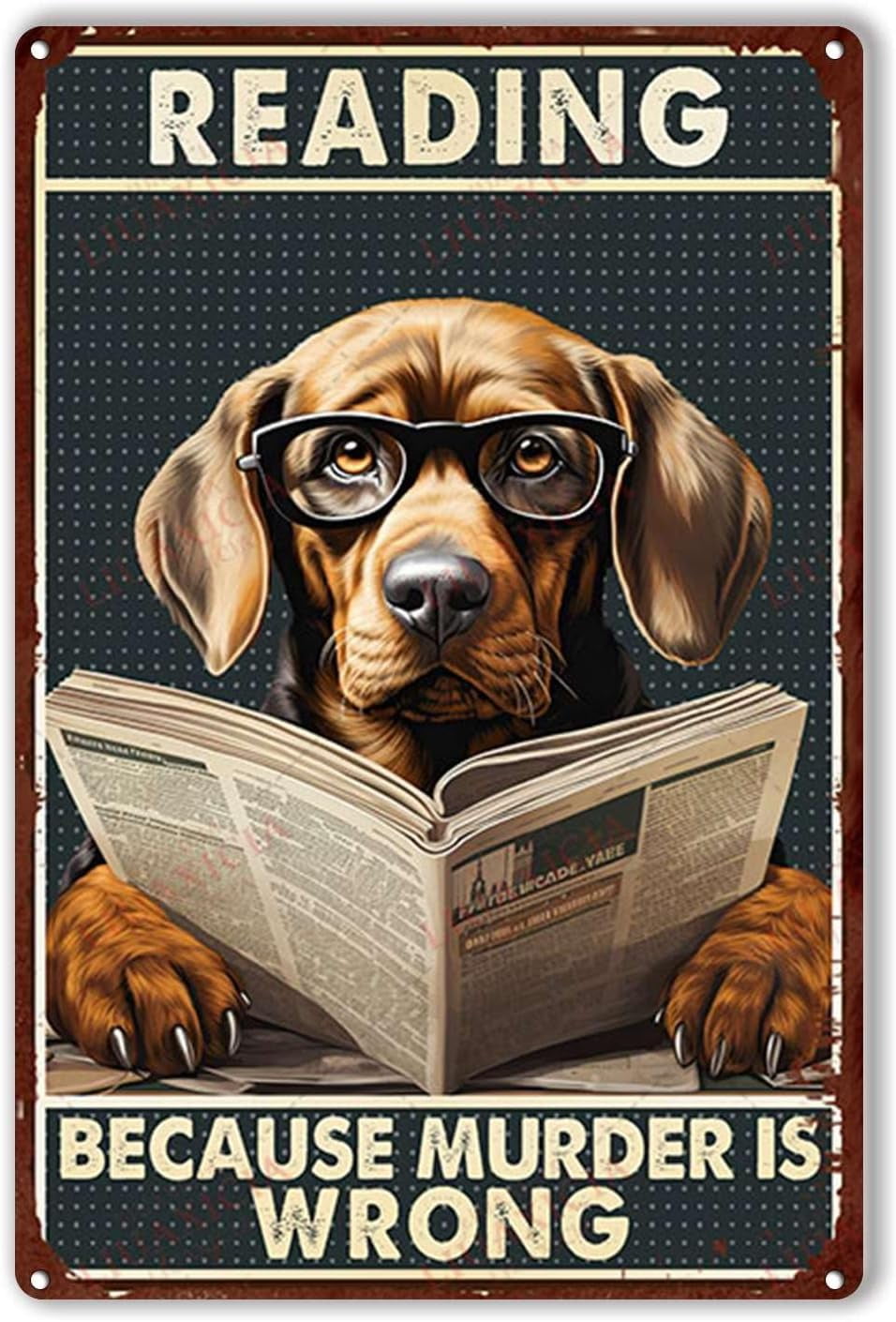 Retro Style Metal Tin Sign Reading Because Murder Is Wrong Metal Signs ...