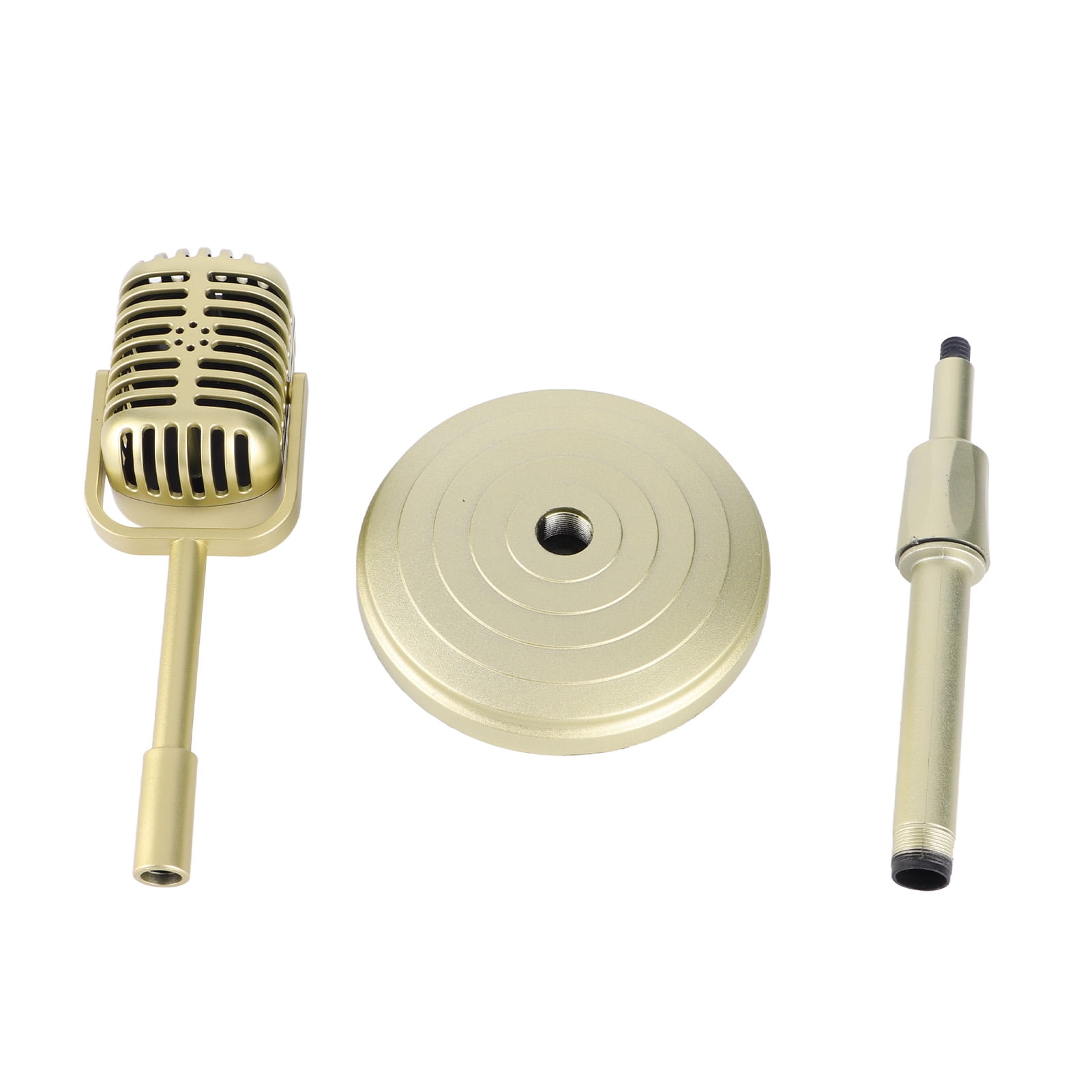 Retro Style Microphone Prop, Gold Finish Old Fashioned Simulation Mic ...