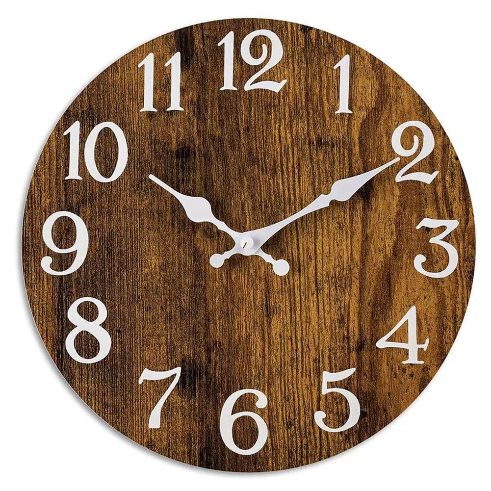 Retro Style Round Wall Clock with Silent Mechanism Perfect Addition to ...