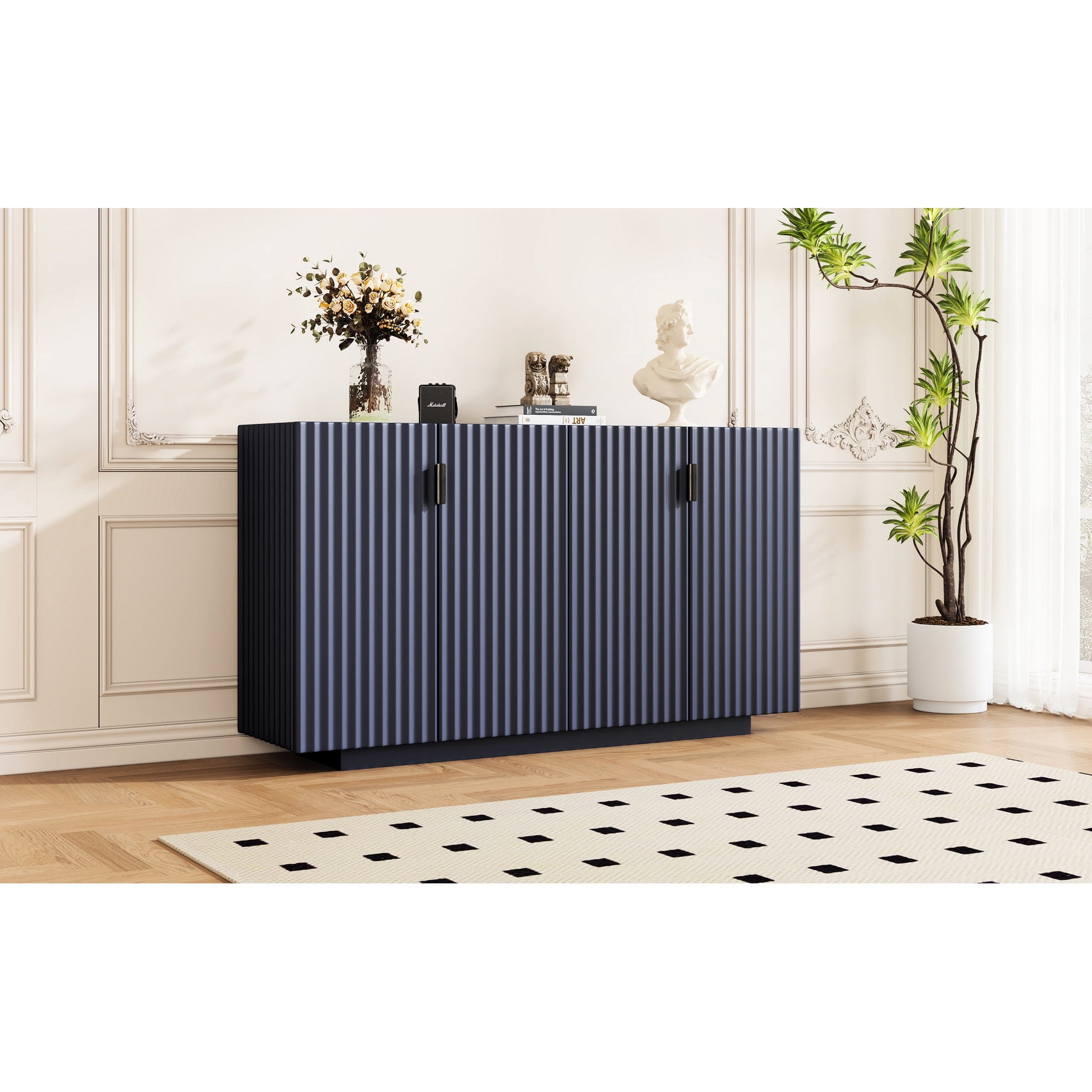 Retro Style Sideboard+Adjustable Foot Pads”-“Uneven Floor Stability ...