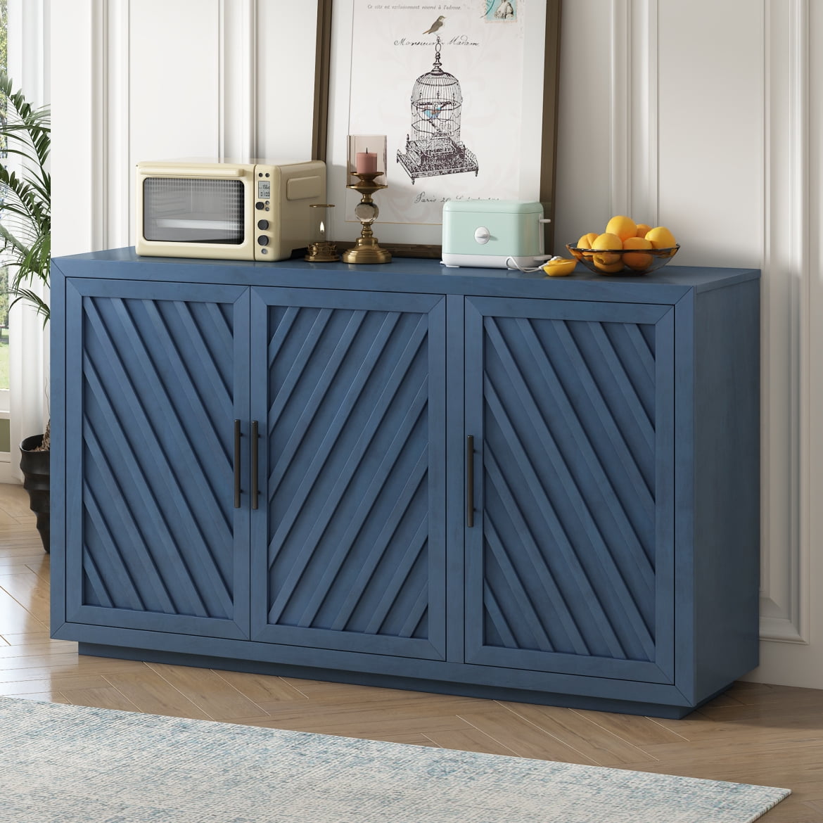 Retro-Style Sideboard Table with Storage, Modern Sideboard Buffet ...