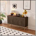 Retro Style Sideboard with Adjustable Shelves, Rectangular Metal ...
