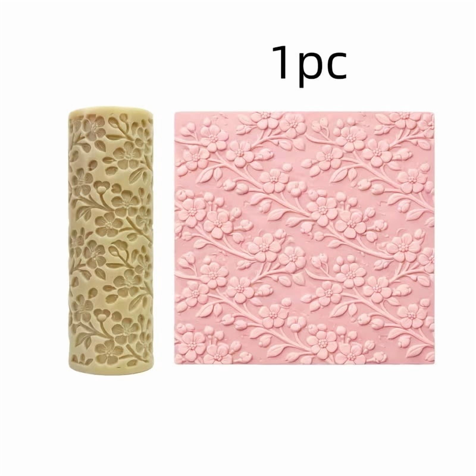 Retro Style Small Flower Polymer Clay Embossed Texture Roller ...