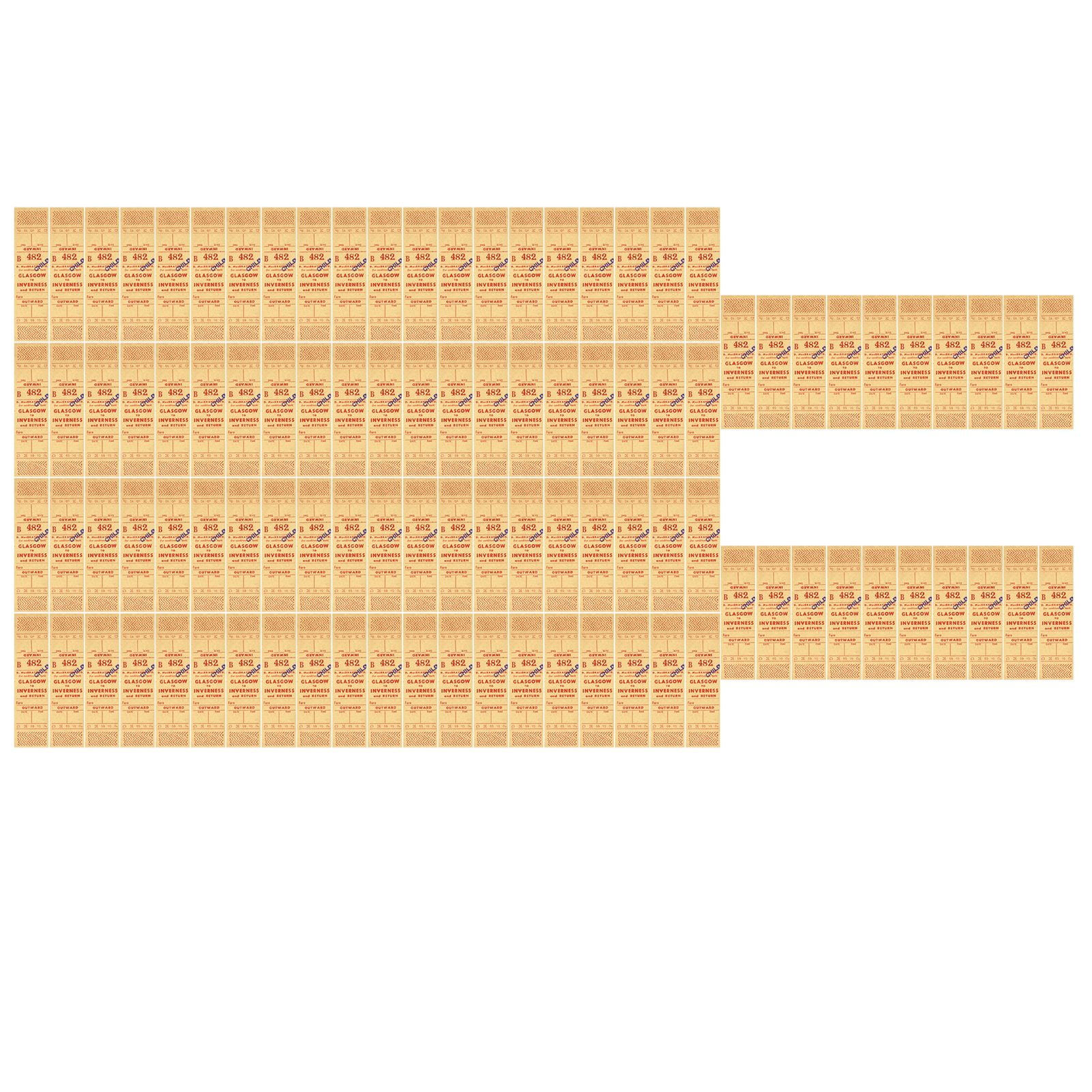 Retro Style Ticket Stickers, 100 Sheets Red Vintage Stickers with ...