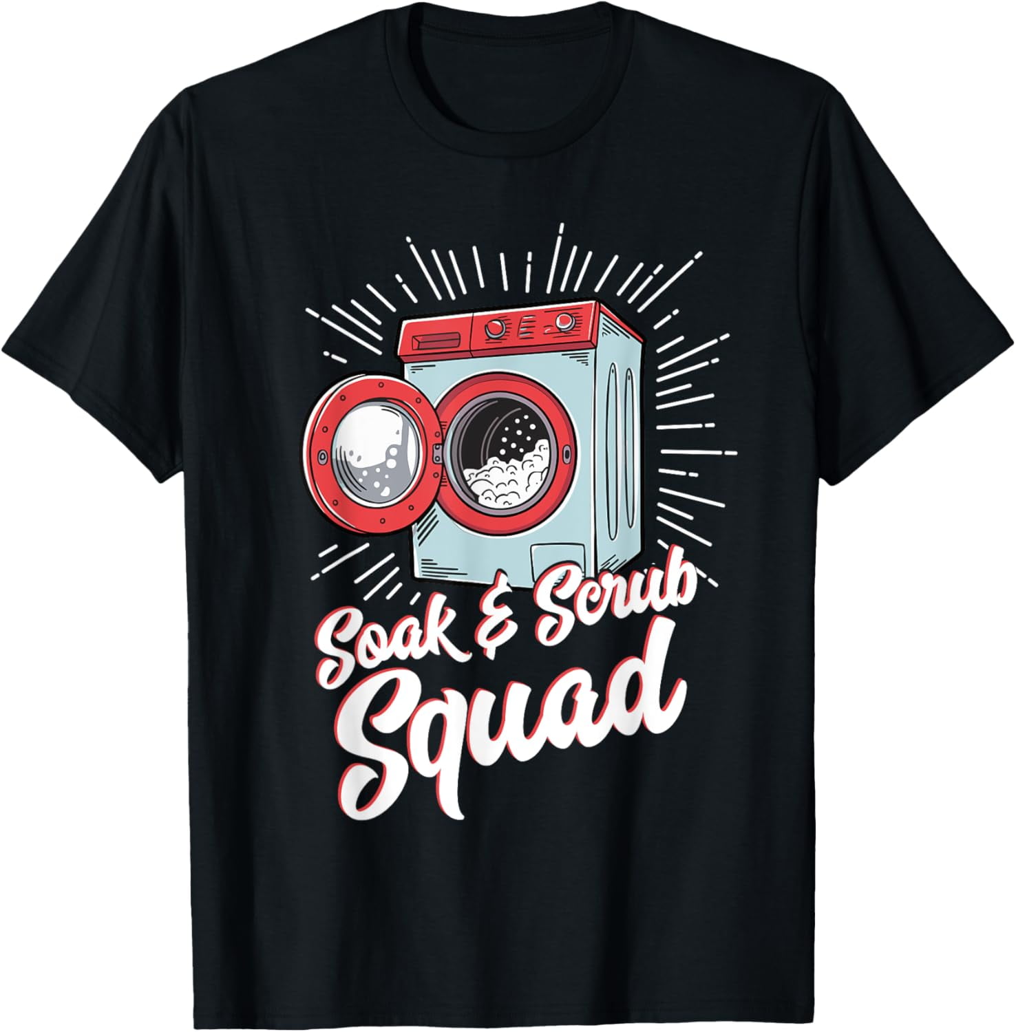 Retro Style Washing Machine Laundry Soak and Scrub Squad T-Shirt ...