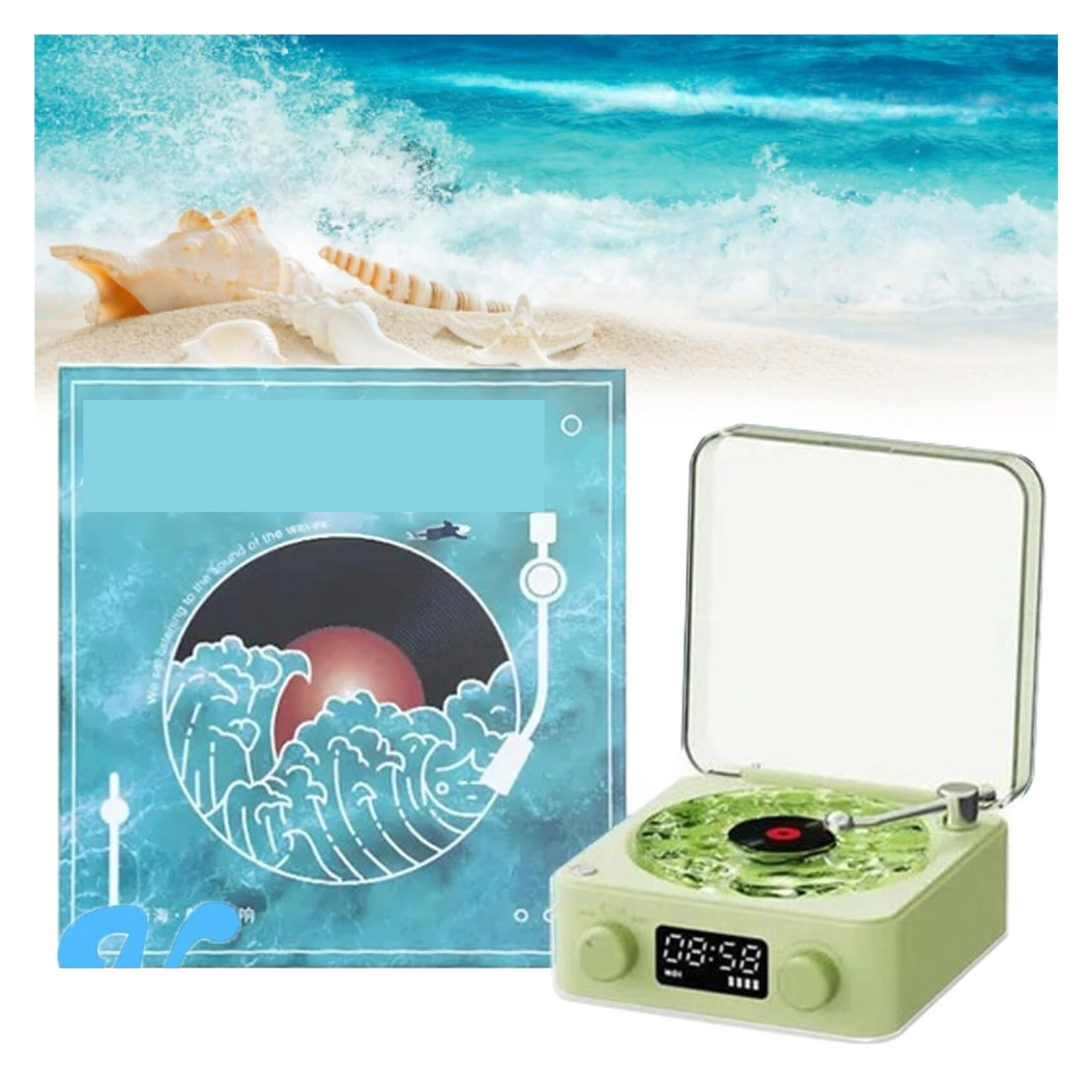 Retro Style Wireless Vinyl Bluetooth Speaker for Sea White Noise with ...