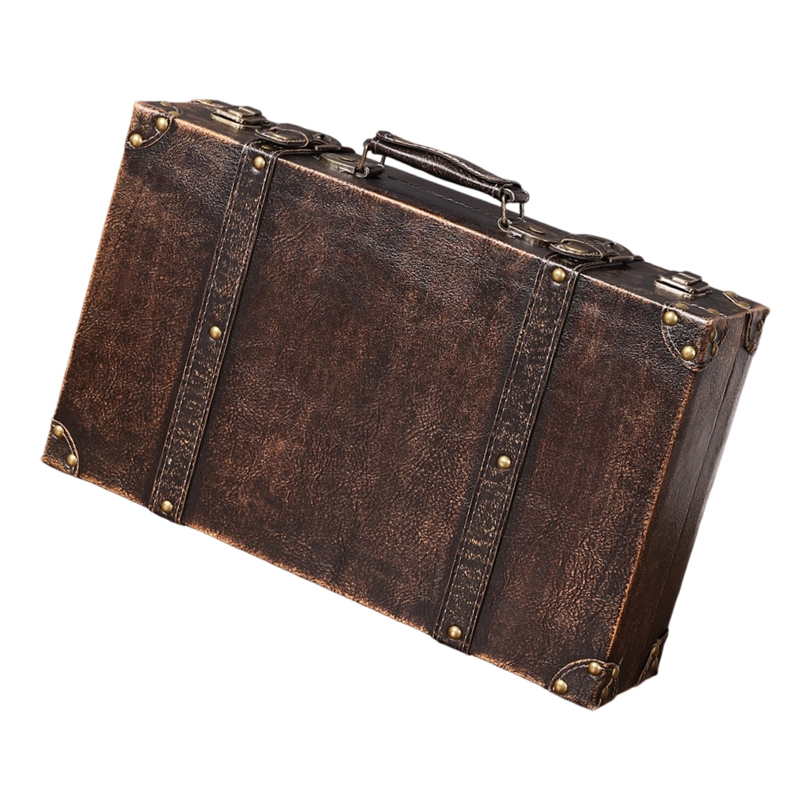 Retro Styles Decorative Storage Trunk with Leather Handle Wooden Cores ...