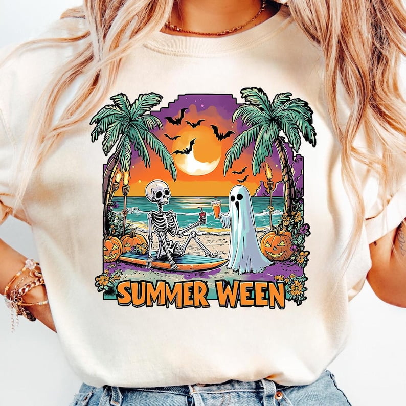 Retro Summer Halloween Png, Funny Summerween Png, Horror Summer Png ...