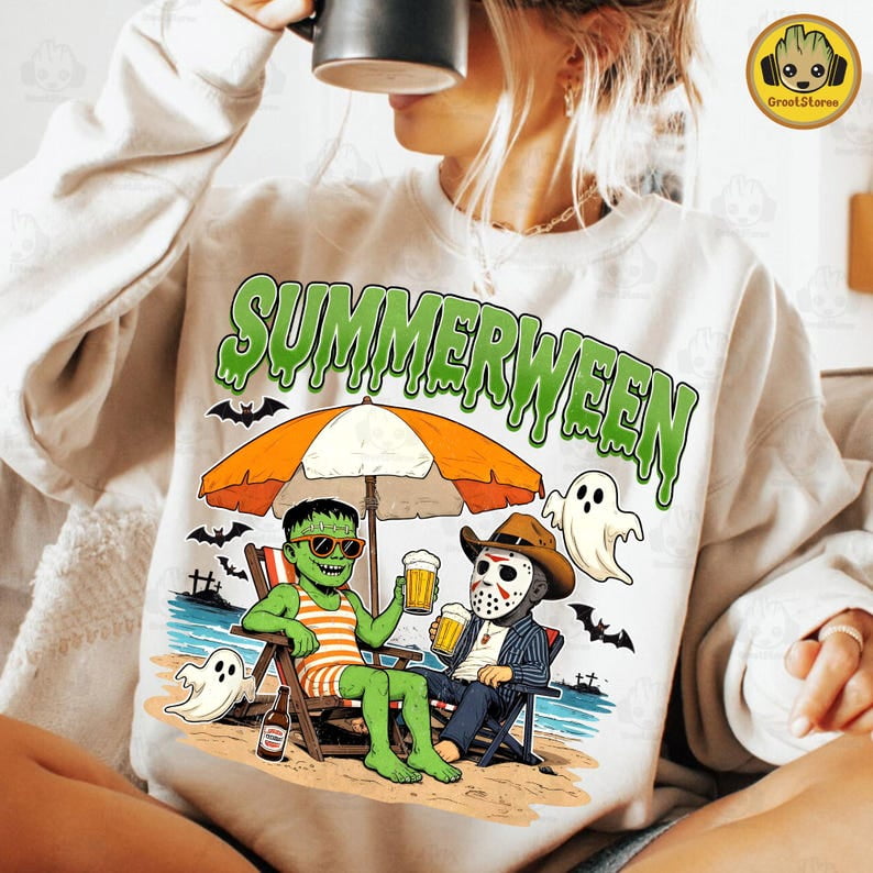 Retro Summer Halloween Png, Funny Summerween Png, Horror Summer Png ...