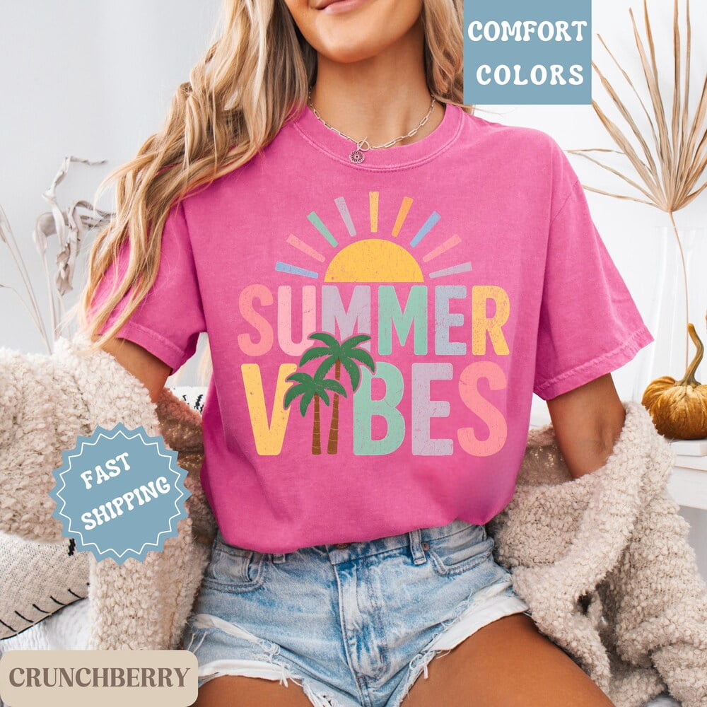 Retro Summer Shirt S, Cute Beach Tee For Women, Vacation Shirt, Coastal ...