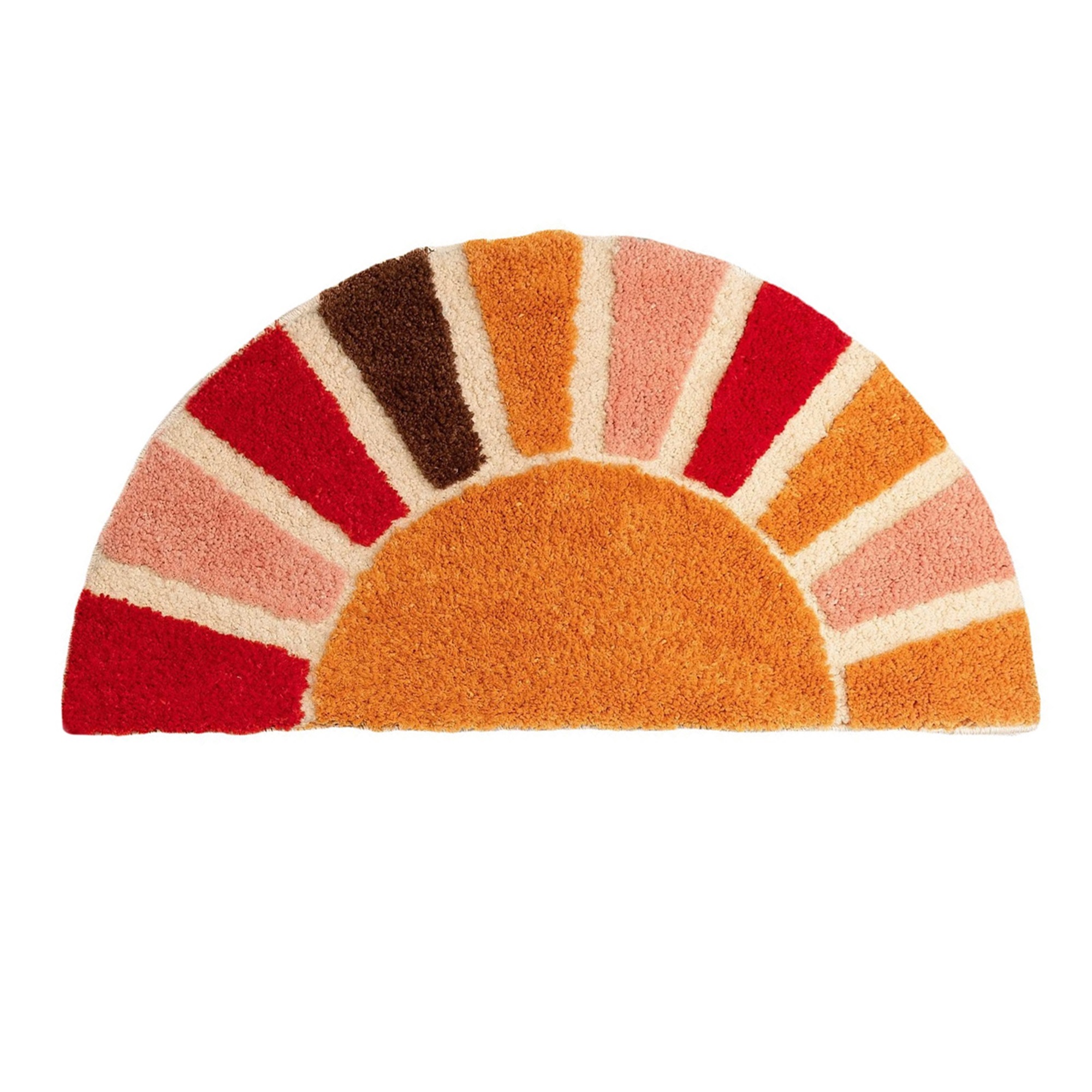 Retro Sun Bath Mat Non-Slip Half Circle Boho Sunflower Rug for Bathroom ...