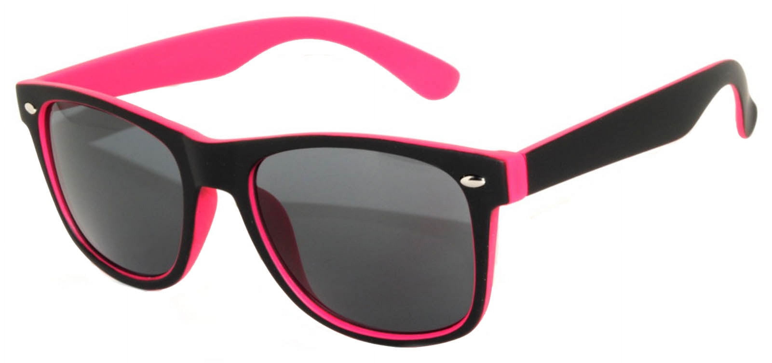 Retro Sunglasses - Two-tone Black Pink Frame / Smoke Lens - Walmart.com