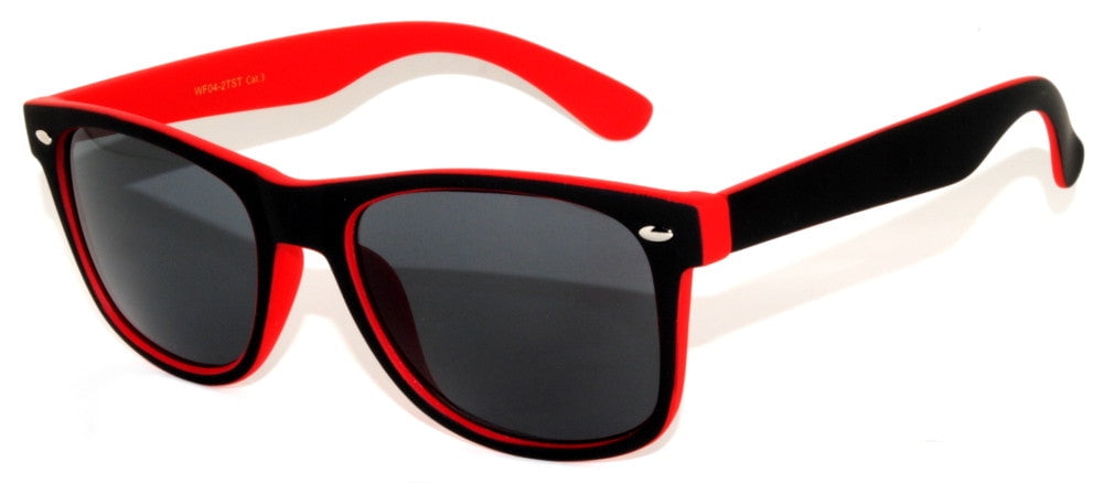 Retro Sunglasses - Two-tone Black Red Frame / Smoke Lens - Walmart.com