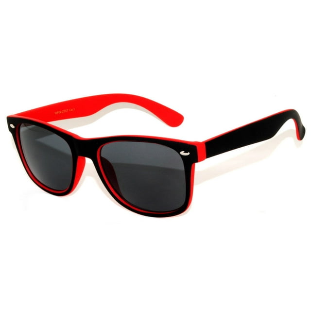 Retro Sunglasses - Two-tone Black Red Frame / Smoke Lens - Walmart.com