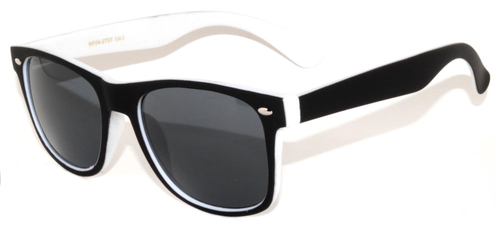 Retro Sunglasses - Two-tone Black White Frame / Smoke Lens - Walmart.com