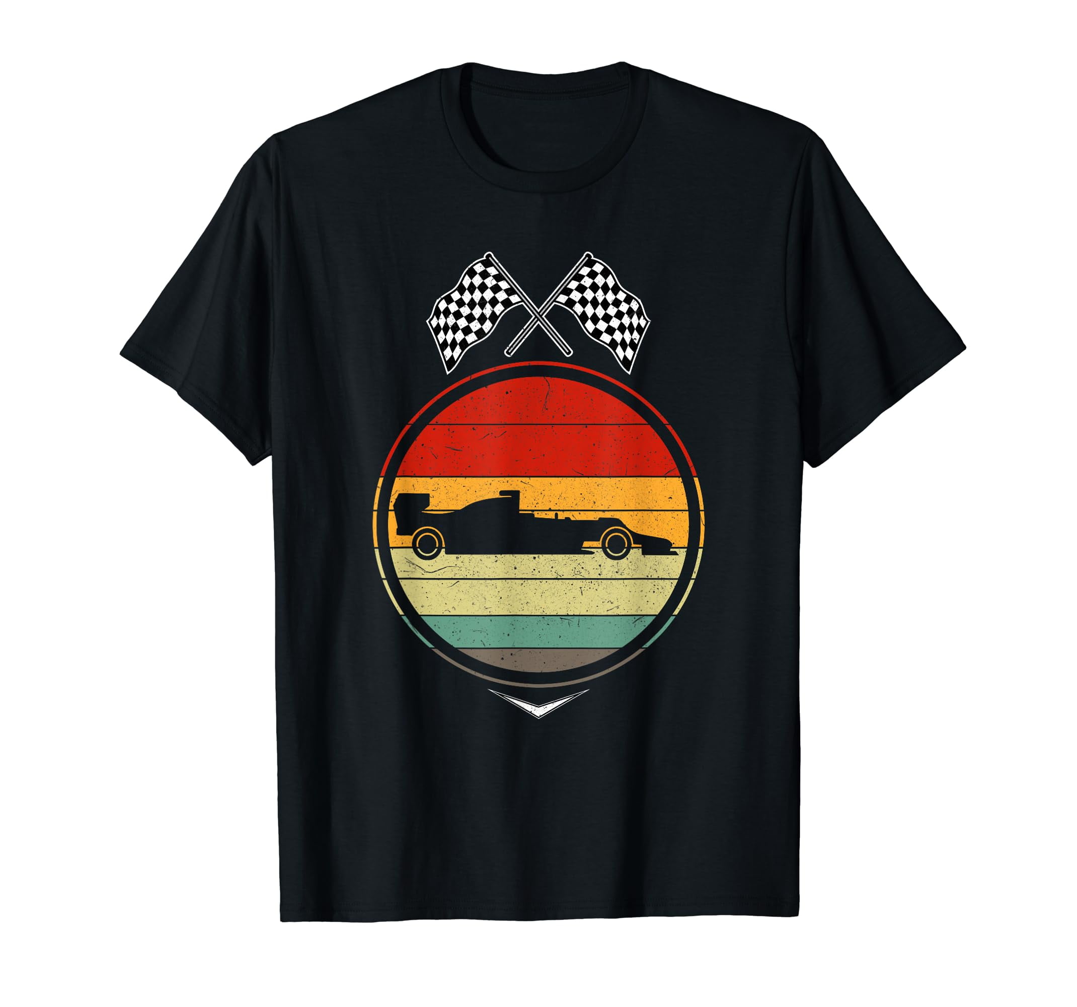 Retro Sunset Formula Race Car Racing Racer Black T-Shirt - Walmart.com