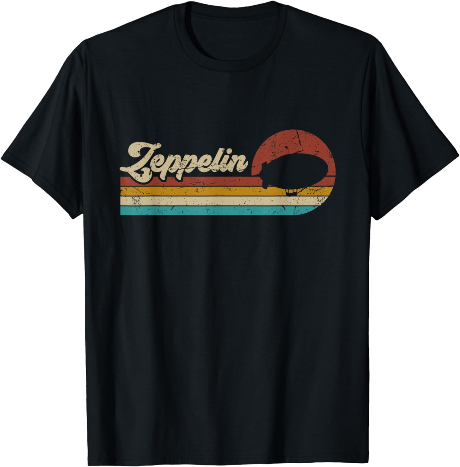 Retro Sunset Funny Dirigible Airship T-Shirt - Walmart.com