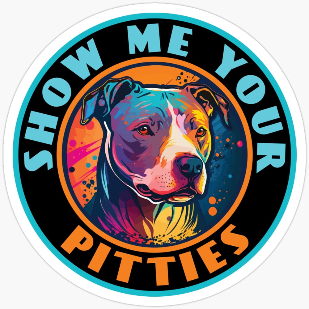 Retro Sunset Pit Bull Sticker Phone Decal Water Bottle Stickers Car ...