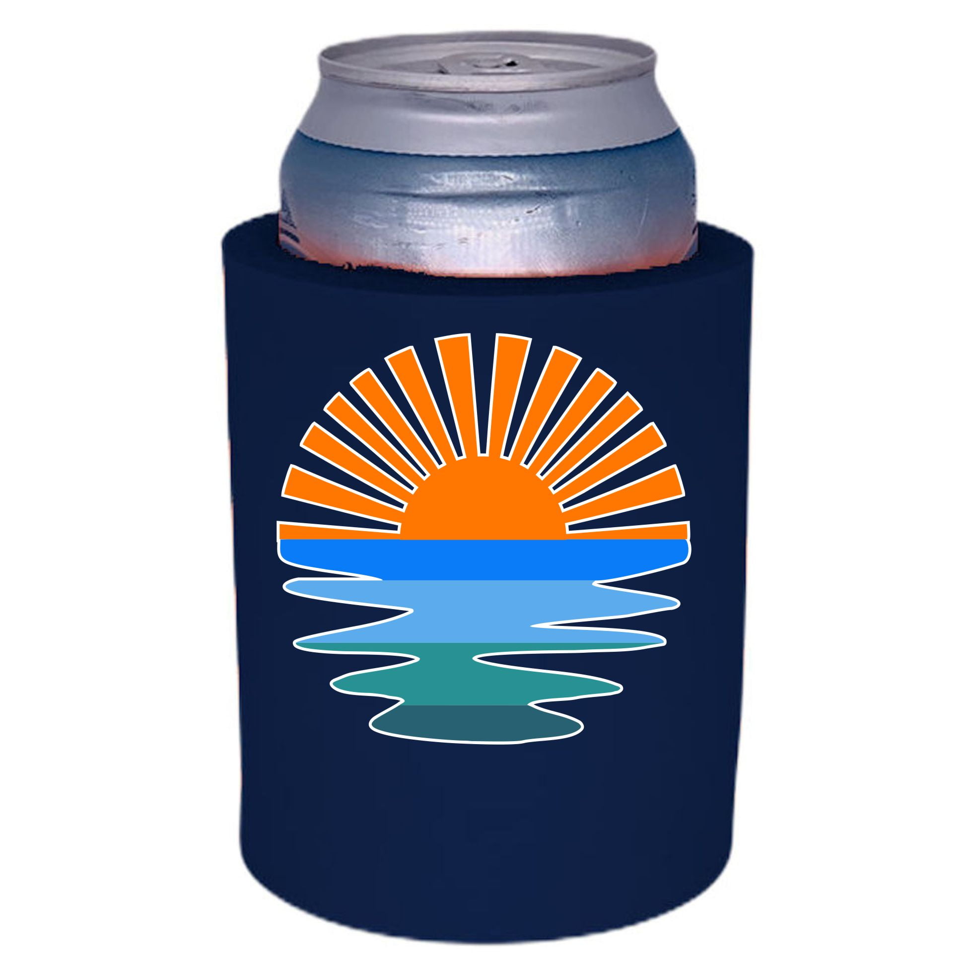 Retro Sunset Thick Foam Old School Can Coolie (Navy Blue) - Walmart.com